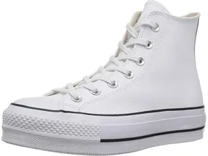 CONVERSE Chuck Taylor All Star High Top Platform Leather Lace-up Sneakers - Gray