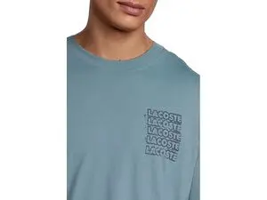 Lacoste Classic Fit Distorted Graphic T-shirt T Shirt Blue/ Blue