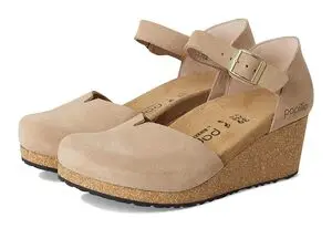 BIRKENSTOCK Mary Wedge Sandal Suede - Beige