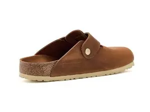 BIRKENSTOCK Boston Big Buckle Oiled Leather Clogs - Tan