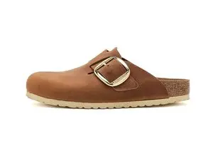 BIRKENSTOCK Boston Big Buckle Oiled Leather Clogs - Tan