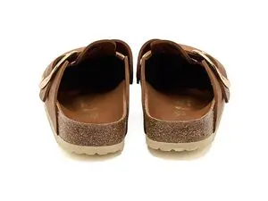 BIRKENSTOCK Boston Big Buckle Oiled Leather Clogs - Tan