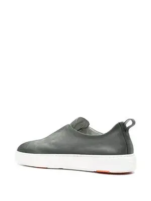 Santoni Leather Slip-on Sneakers - Grey