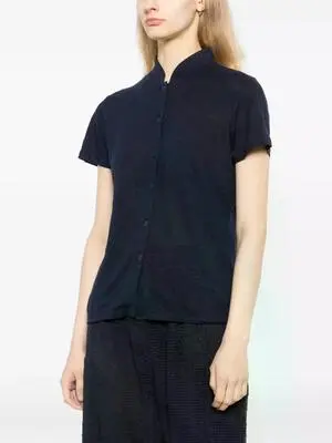 AGNES B. Navy Short Sleeve Shirt - Blue