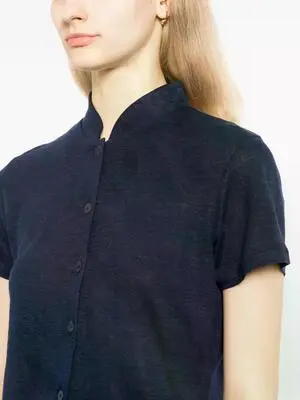 AGNES B. Navy Short Sleeve Shirt - Blue