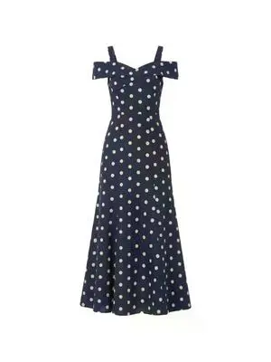 NICHOLAS Ivana Polka-dot Midi Dress
