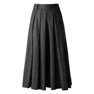 JANA COSHÈ Sculptural Wide-leg Cotton Trousers - Black