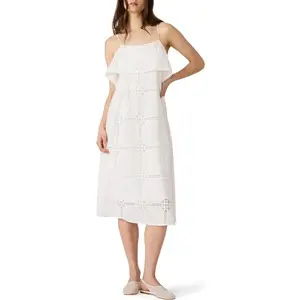Steve Madden Flavia Lace Trim Midi Dress - Antique