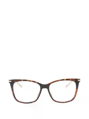 BOSS Tortoiseshell-effect Rectangle Frame Eyeglasses - Brown