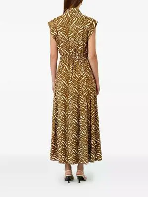 NICHOLAS Romina Zebra-print Midi Dress - Brown
