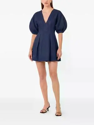 NICHOLAS Josefa Puff-sleeve Mini Dress - Blue