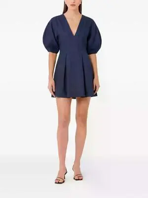 NICHOLAS Josefa Puff-sleeve Mini Dress - Blue