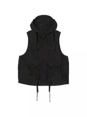 Engineered Garments Hooded Multi-pocket Field Vest - Black