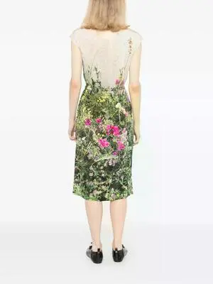 AGNES B. Floral Print Midi Dress - Neutrals