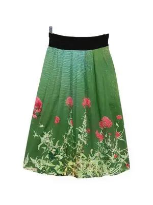 AGNES B. Floral Print Midi Skirt