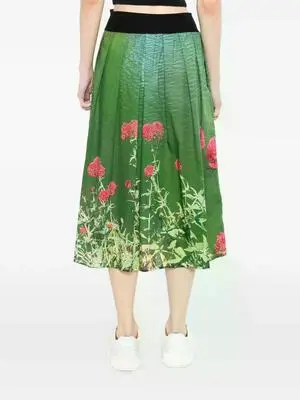 AGNES B. Floral Print Midi Skirt