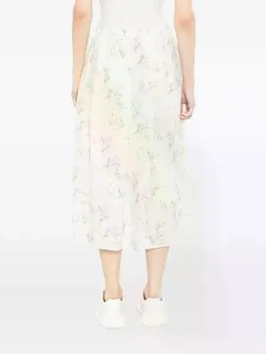 AGNES B. Ginette Floral Print Midi Skirt