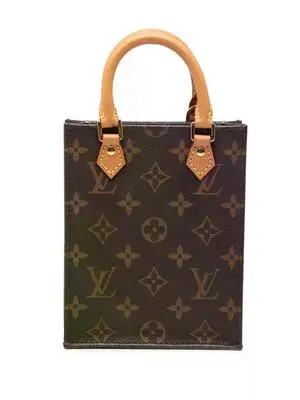 LOUIS VUITTON 2020 Monogram Petit Sac Plat Satchel - Brown