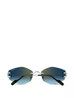 Cartier Rimless Geometric-frame Sunglasses - Silver