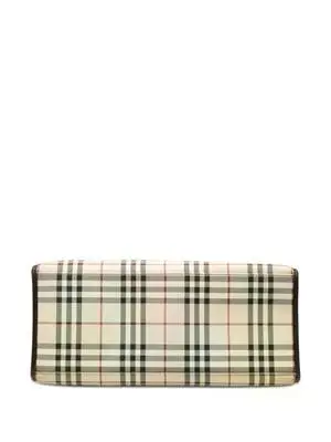 Burberry House Check Canvas Convertible Tote Satchel