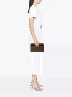 LOUIS VUITTON Damier Ebene Saint Louis Pochette Clutch Bag - Brown