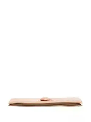 Bottega Veneta Nappa Embossed Intrecciato Turn Lock Clutch Bag - Brown