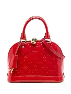 LOUIS VUITTON Monogram Vernis Alma Bb Satchel - Red