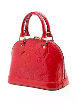 LOUIS VUITTON Monogram Vernis Alma Bb Satchel - Red