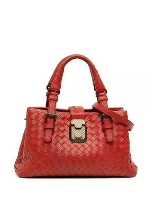 Bottega Veneta Mini Nappa Intrecciato Roma Satchel - Red