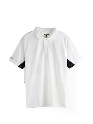 MALBON Evergreen Paneled Performance Pique Polo Shirt - White