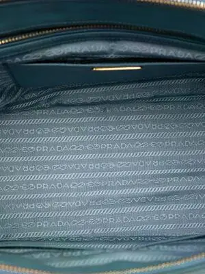 Prada Saffiano Lux Galleria Double Zip Satchel - Blue