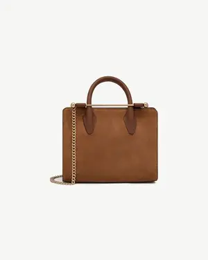 Strathberry Strathberry Mini Tote With Top Handle And Chain Strap Brown