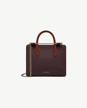 Strathberry Tote With Top Handle And Chain Strap - Brown