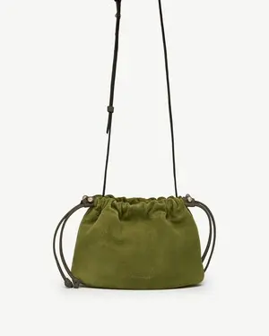 Strathberry Charlotte Drawstring Bucket Bag - Green