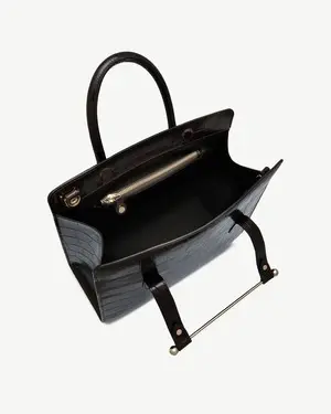 Strathberry Midi Tote With Music Bar Closure - Brown