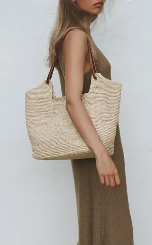 BEMBIEN Amaya Raffia And Leather Tote