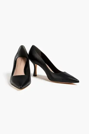 STUART WEITZMAN Isla Leather Pointed Toe Pumps - Black