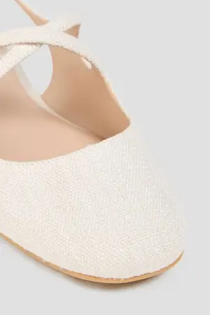 STUART WEITZMAN Clover Canvas Slingback Flats