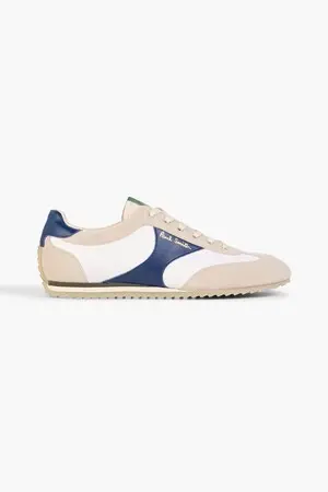 Paul Smith Color Block Leather And Suede Sneakers - Beige