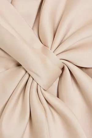 Badgley Mischka Strapless Bow-detailed Crepe Dress - Beige