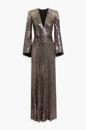 Jenny Packham Embellished Tulle Gown - Bronze