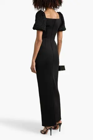 Badgley Mischka Embellished Scuba Gown