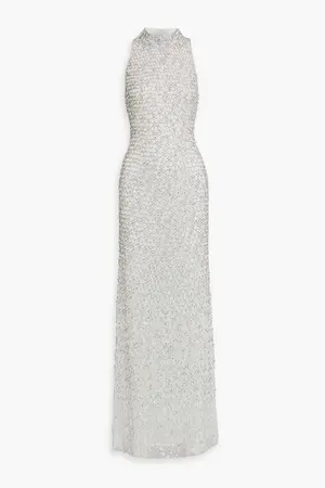 Jenny Packham Juno Embellished Silk Chiffon Gown