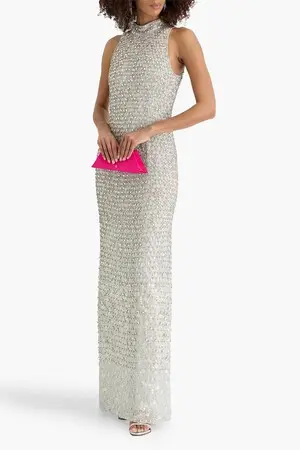 Jenny Packham Juno Embellished Silk Chiffon Gown