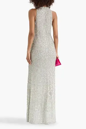 Jenny Packham Juno Embellished Silk Chiffon Gown