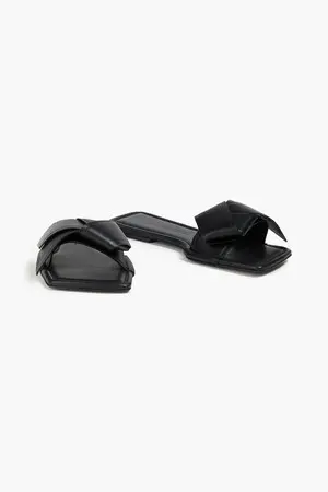 Acne Studios Knotted Leather Slides - Black