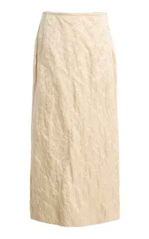FFORME Mena Straight Cotton-blend Midi Skirt - White