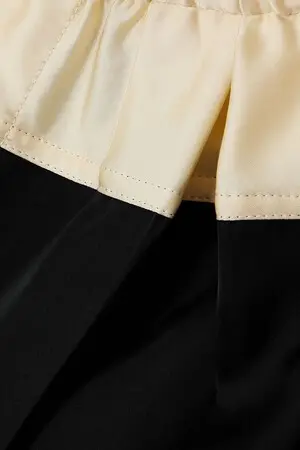 JIL SANDER Two-tone Striped Satin Wide-leg Pants