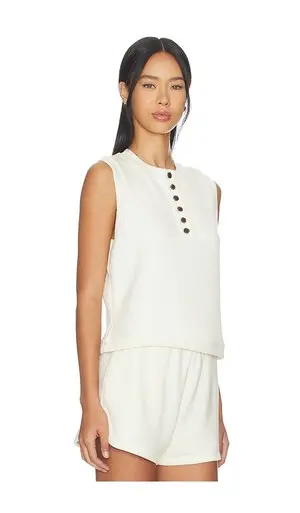 Varley Marla Button Placket Tank Top