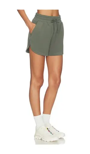 Varley Coulter High Rise Drawstring Waist Shorts - Thyme
